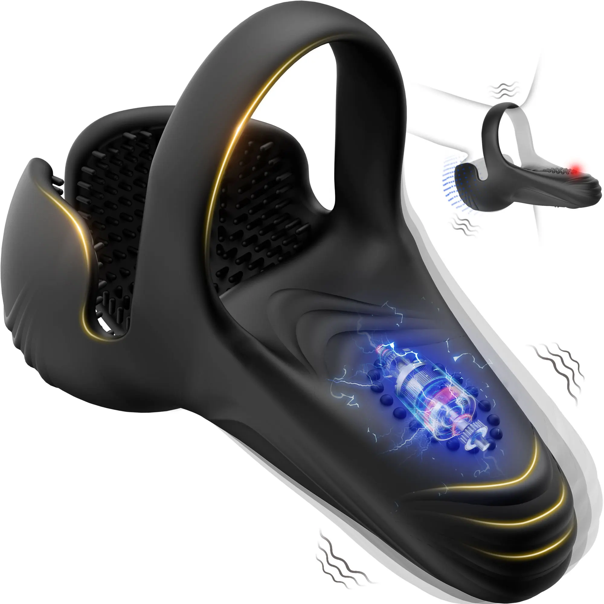 Sexy-Toys-3-in-1-Vibrator-Penis-Perineum-on-for-Men-Silicone-Cock-Rings ...