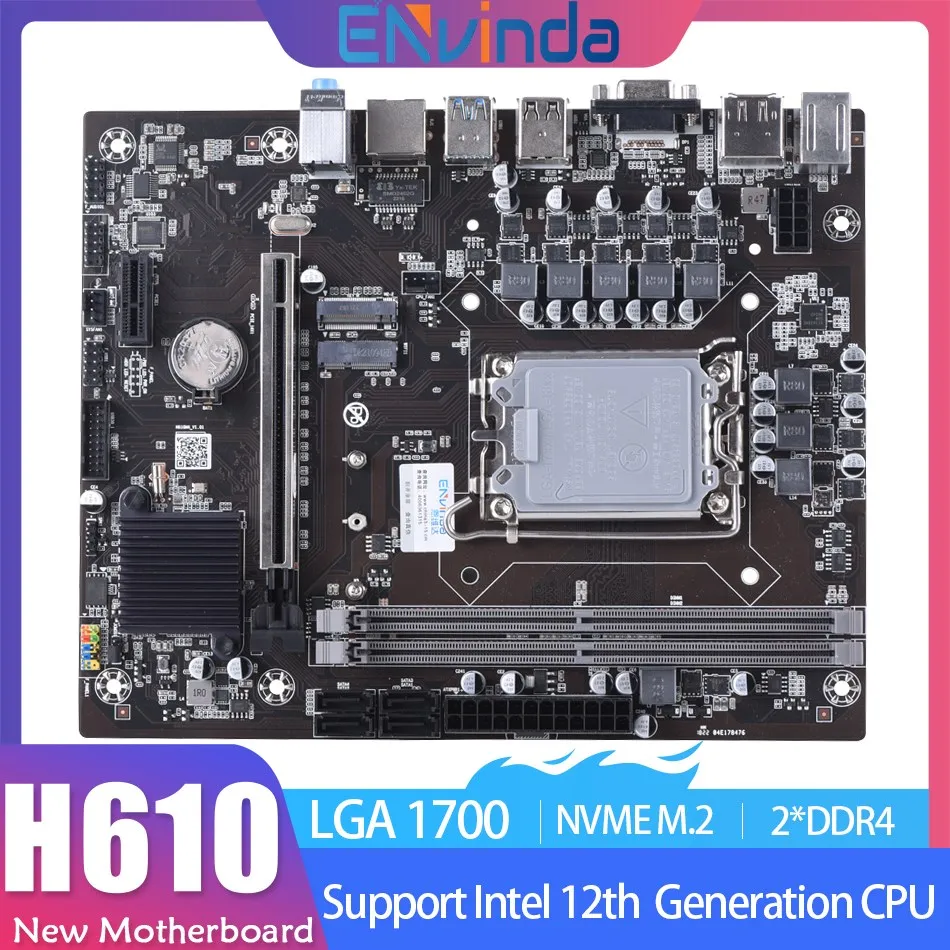 ENVINDA-Desktop-H610-Motherboard-LGA-1700-Support-Intel-Core-i3-i5-i7 ...