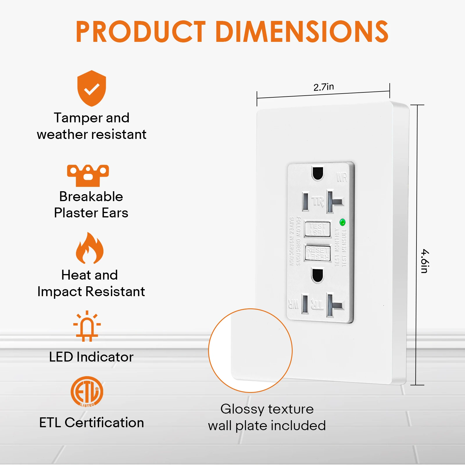 Gfci Receptacle Dimensions