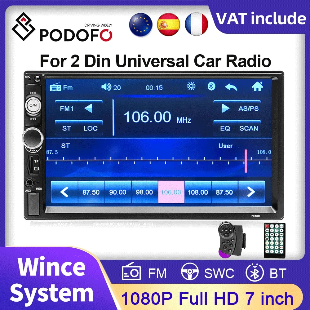 Podofo-Universal-Car-Radio-Multimedia-Player-Autoradio-Mirrorlink-FM-TF ...