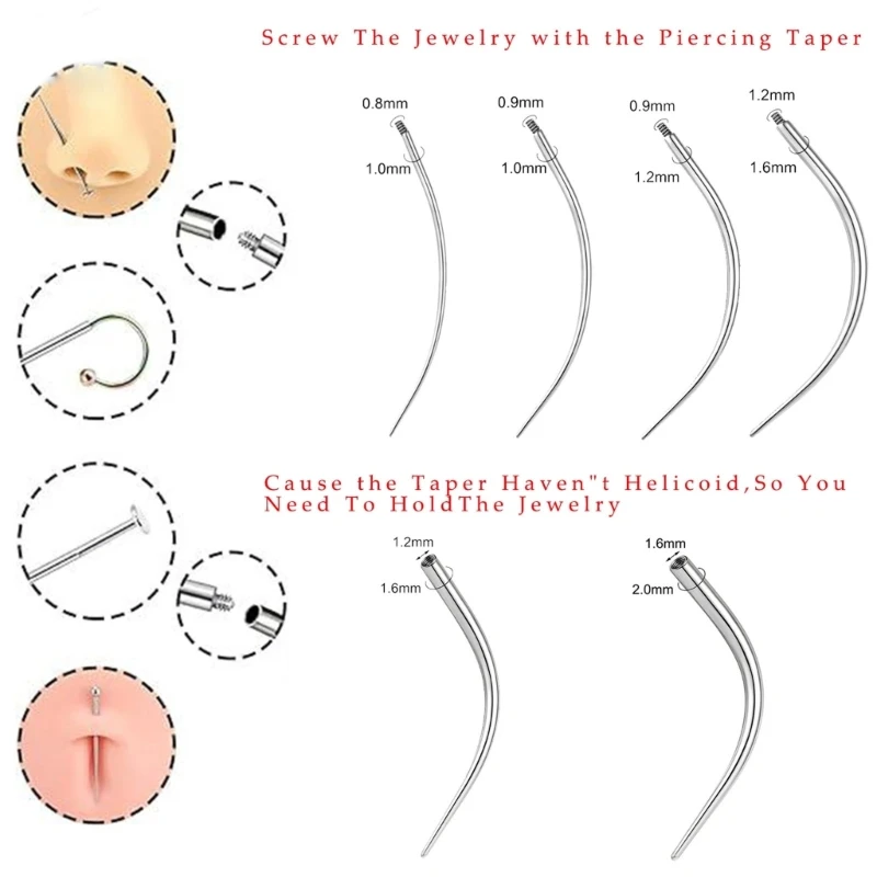 Stainless-Steel-Curved-Piercing-Guide-Needle-Accurate-Piercings-Tool ...