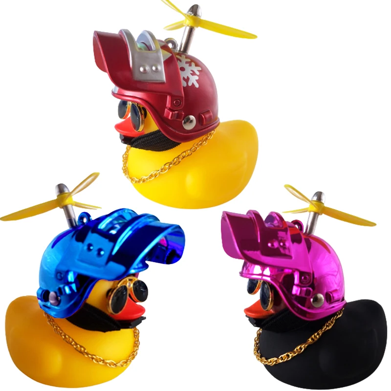 Car-Cute-Little-Yellow-Duck-With-Helmet-Propeller-Wind-breaking-Duck ...