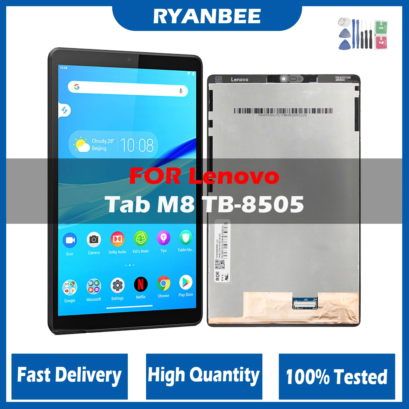 New Original 8.0" LCD Replacement For Lenovo Tab M8 PRC ROW TB-8505X TB ...