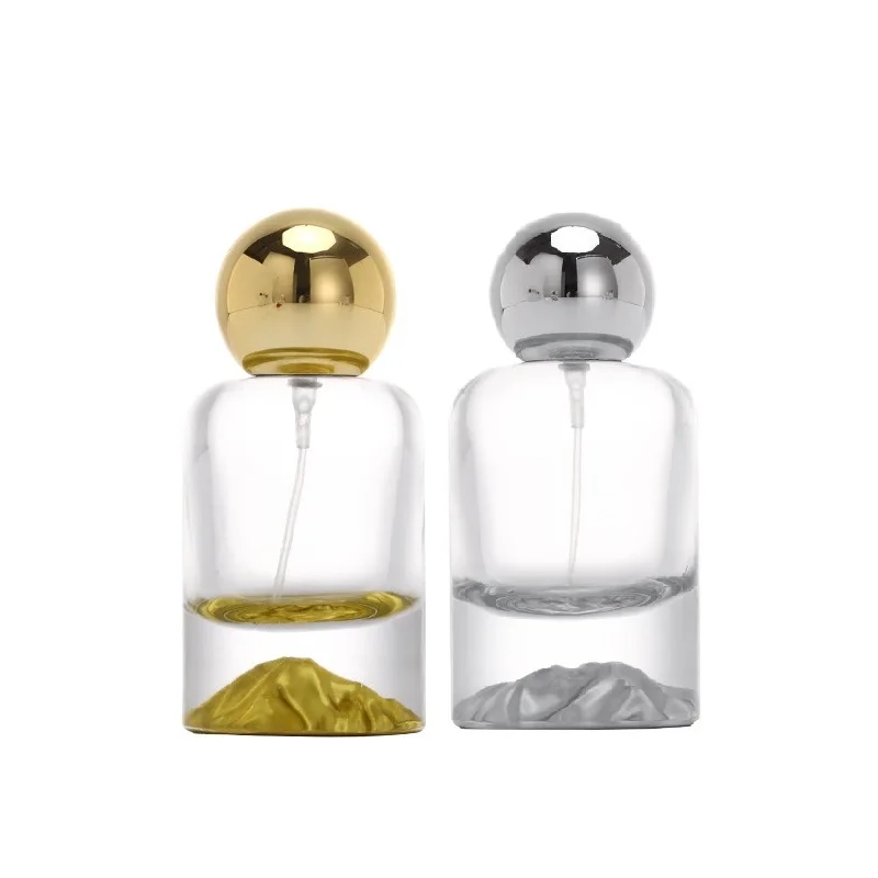 3oz-Crimpless-Perfume-Bottle-Gold-Silver-Ball-Lid-5pcs-Atomizer-Clear ...