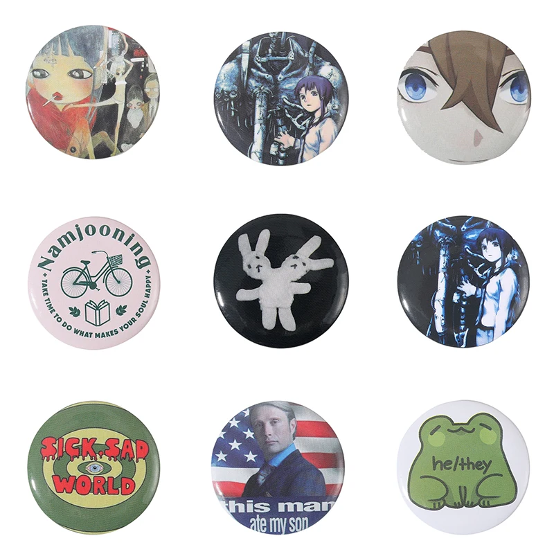 Tinplate-Pin-Button-Cartoon-Anime-Characters-Round-Icon-Collection ...