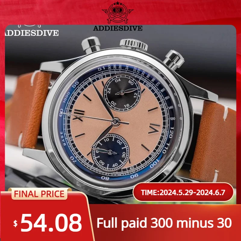 ADDIESDIVE-Business-Men-s-Quartz-Watch-VK64-Multifunctional-24-Hour ...