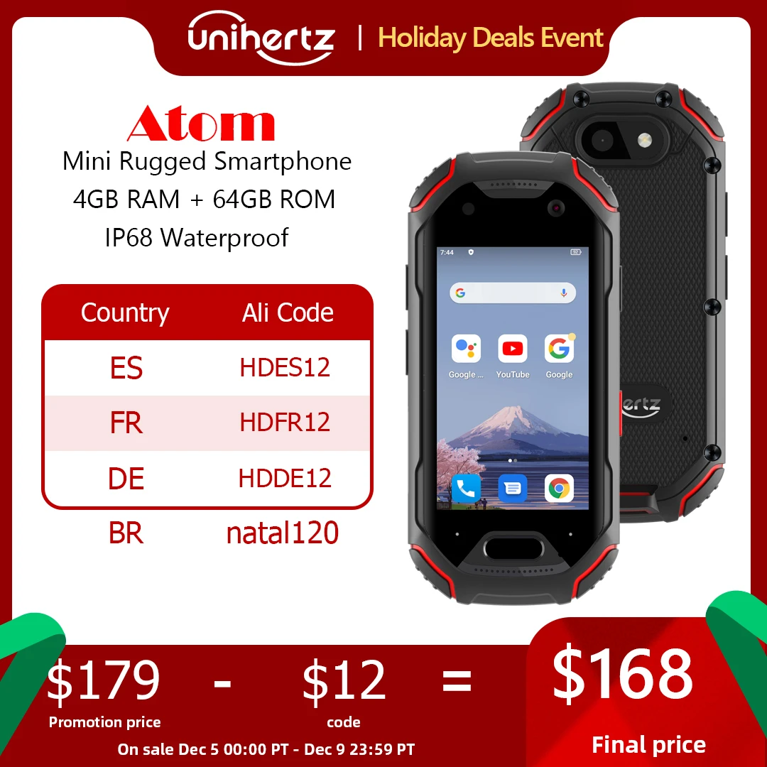 In Stock Unihertz Atom World's Mini Rugged Smartphone 4gb 64gb Android ...