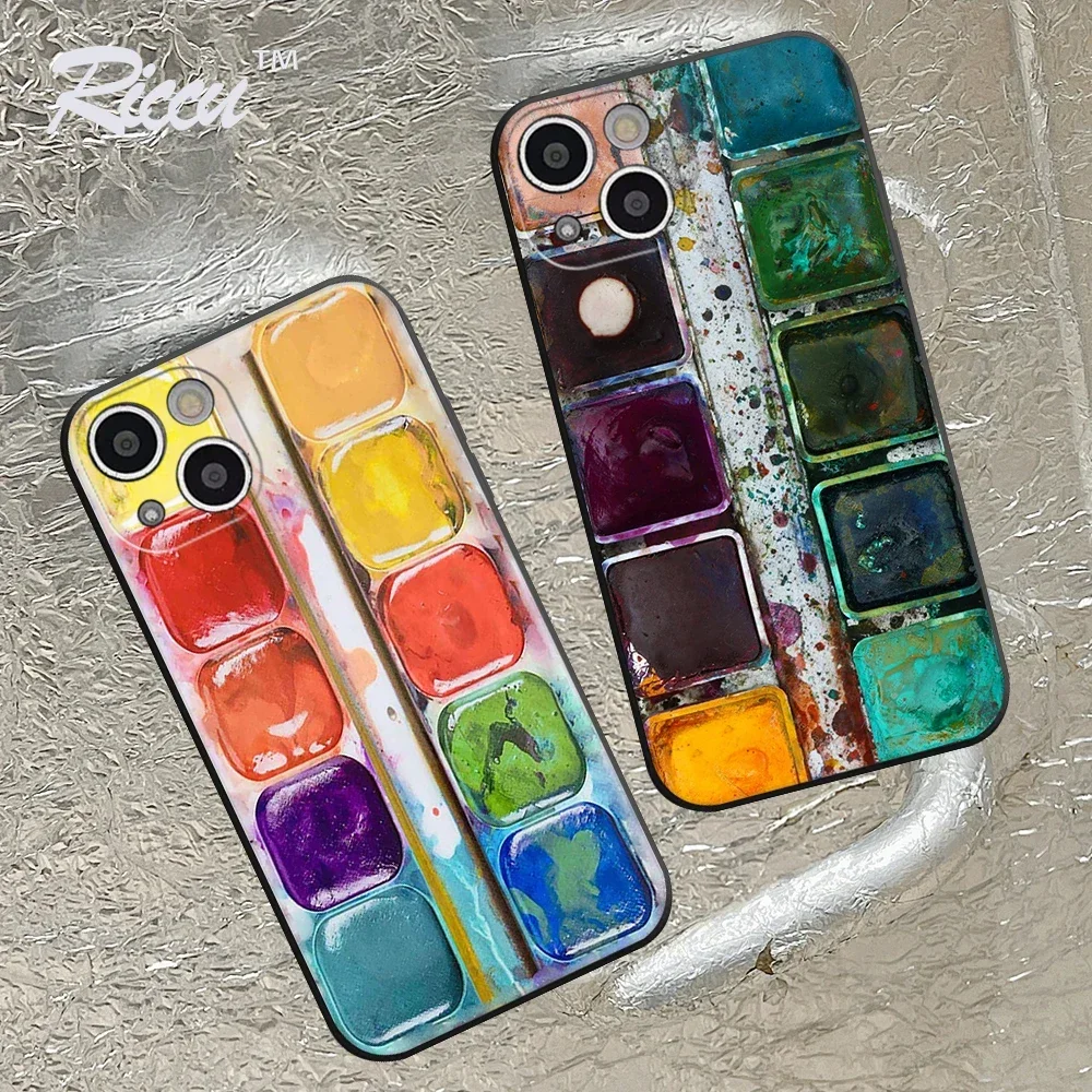 Fashion-Retro-color-Oil-Painting-Paint-palette-Case-for-iPhone-15 ...