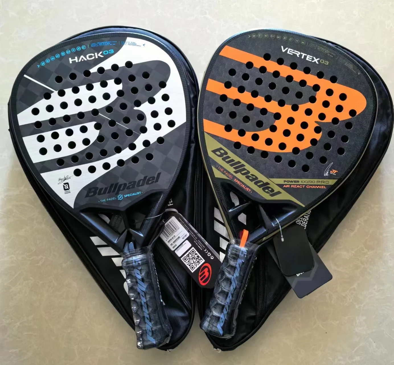 Padel-Tennis-Racket-with-EVA-Soft-Memory-Paddle-Fiber-Rough-Surface-3K ...