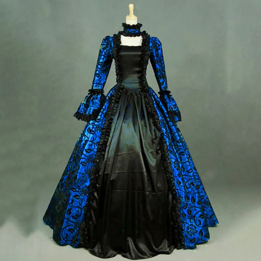 Vestido-longo-g-tico-vintage-medieval-para-mulheres-vitoriano-retr ...