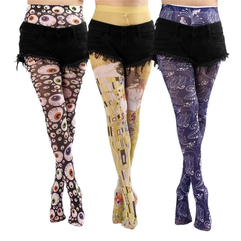 sexy-women-stylish-Punk-pantyhose-tights-sheer-chic-tattoo-pantyhose ...