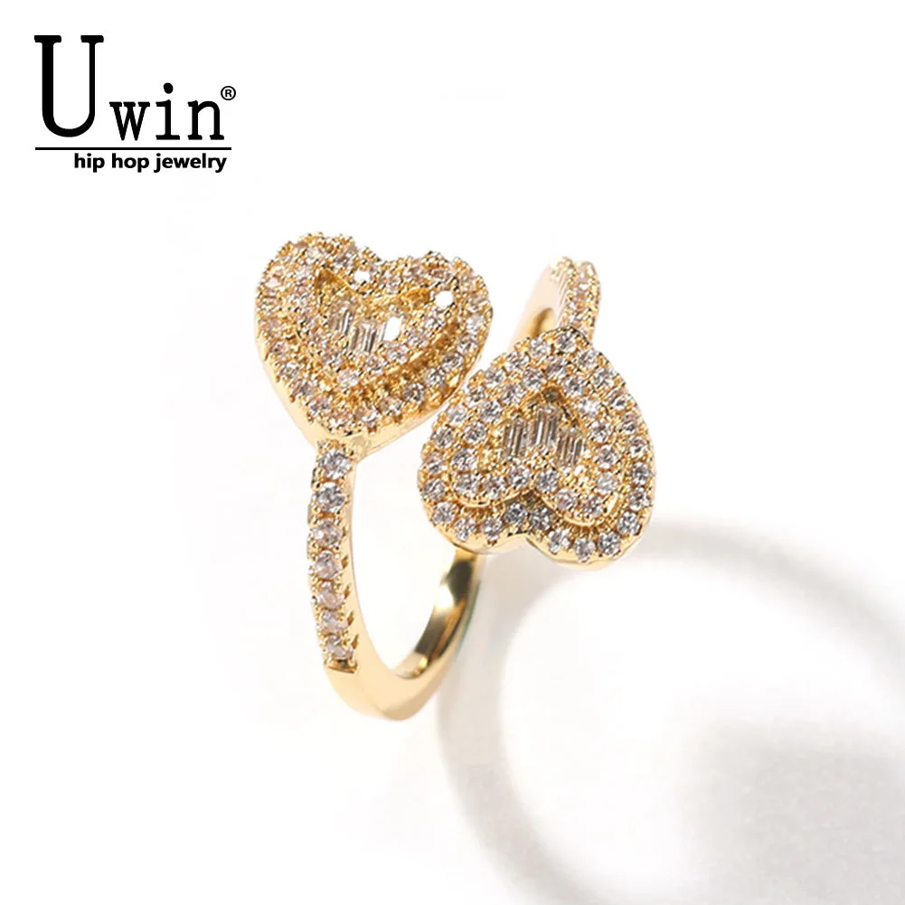 Uwin-Heart-Thin-Circle-Ring-Baguetter-Iced-Out-Bling-Square-Cubic-Zirconia-Charm-Luxury-Jewelry ...