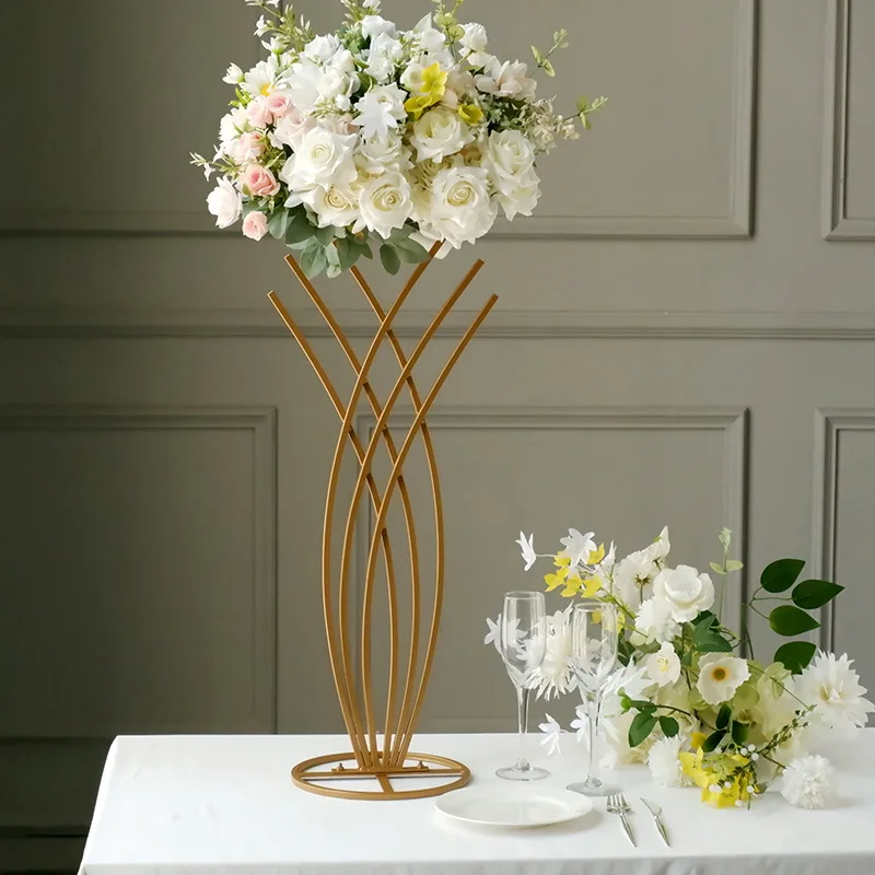 10 PCS Flower Vase Floor Vases Column Stand Metal Road Lead Wedding ...