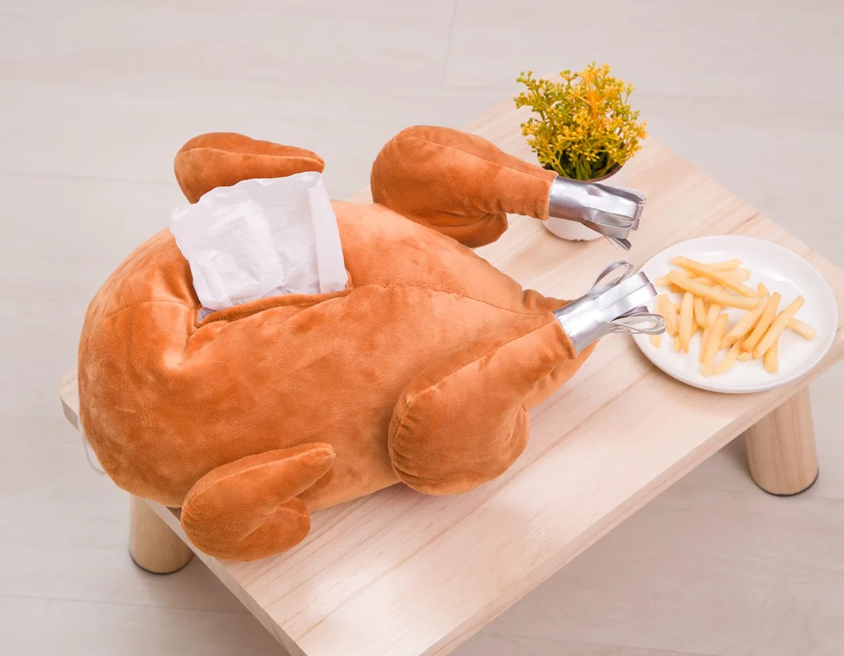 Candice Guo Cute Plush Toy Funny Emulational Food Lifelike Brown Roast ...