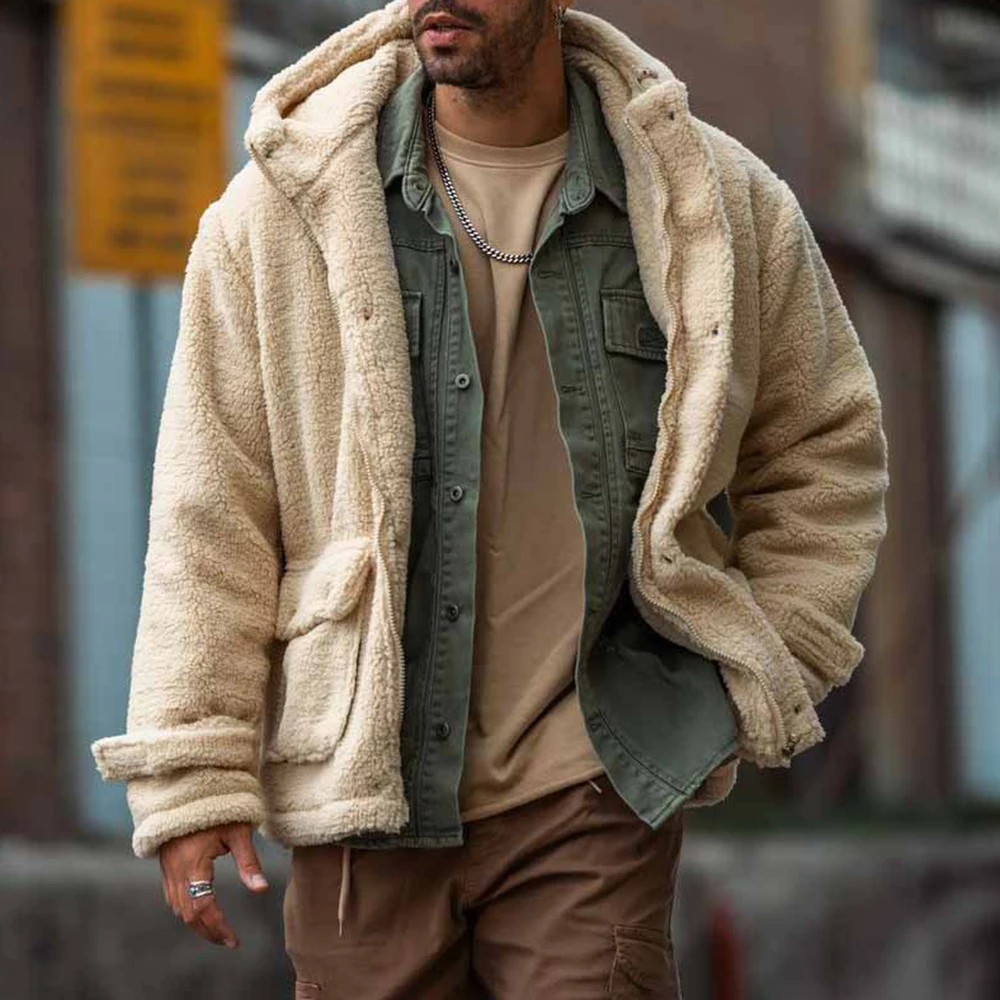 Mens-Jacket-Solid-Color-Windberaker-Hoodie-Autumn-Daily-American-Hawaii ...