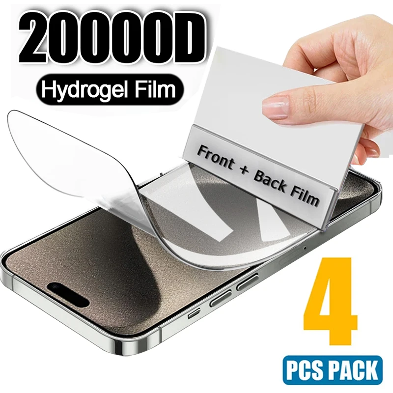 4PCS-Full-Cover-Front-Back-Screen-Protector-For-iPhone-15-13-12-11-14 ...