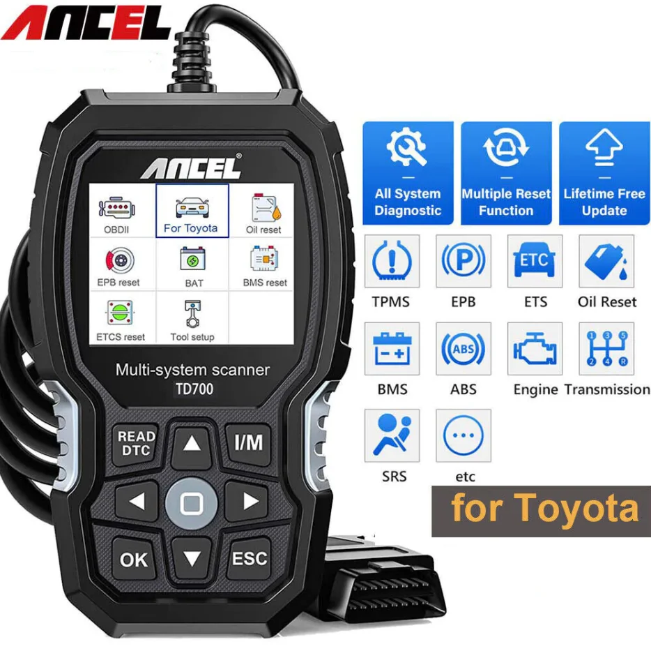 Ancel-TD700-All-System-OBD2-Scanner-Transmission-TPMS-Relearn-ABS ...