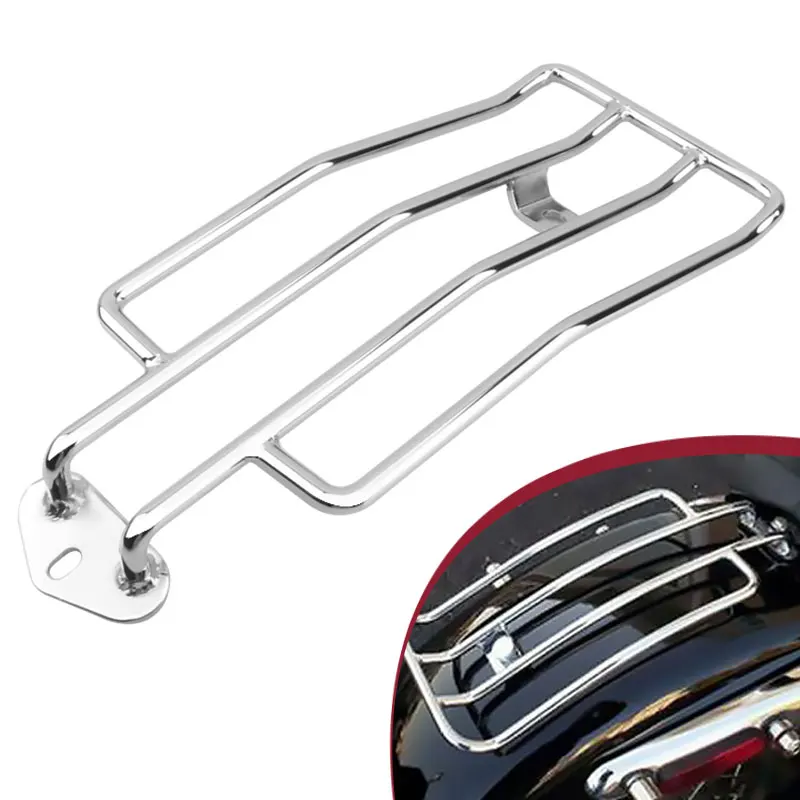 Motorcycle-Chrome-Rear-Fender-Luggage-Rack-Shelf-Support-Frame-Holder ...