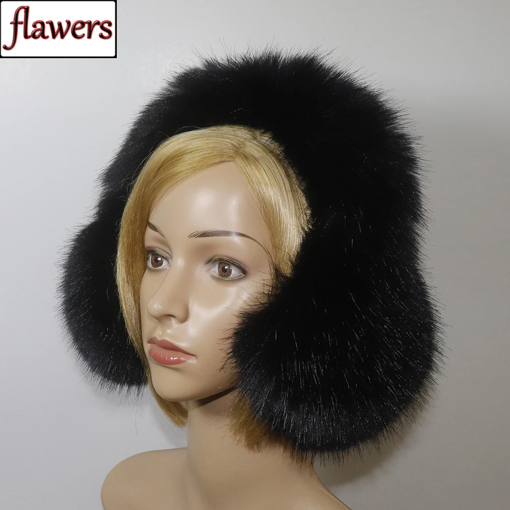 Girls Ear Warmer Faux Fox Fur Scarves Plush Ear Muff Faux Fox Fur ...