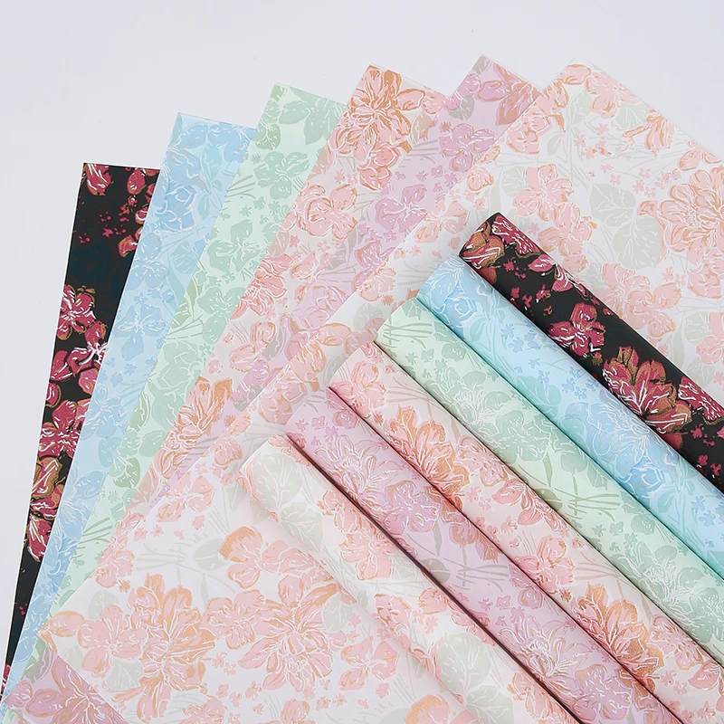 Gold-Stamping-Flower-Wrapping-Paper-Art-Embossed-Paper-Aesthetics-DIY ...