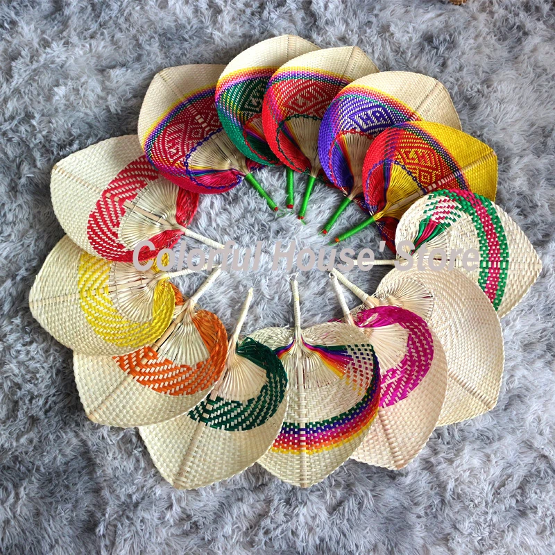 1pc-Hand-made-Rainbow-Pushan-Arts-Hand-Made-Fan-Peach-Shaped-Bamboo-Fan ...