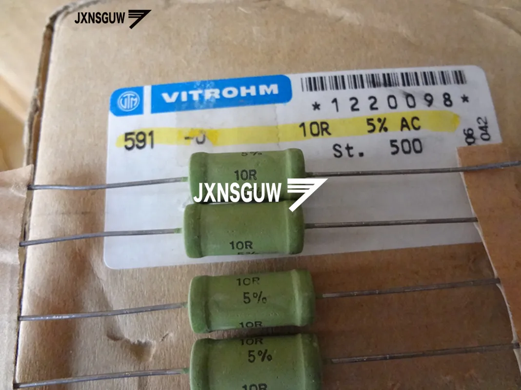10PCS NEW VITROHM 5% 5W10R verde resistência 5W 10R 10R 5W 10ohm Resistor Filme Feito na ...
