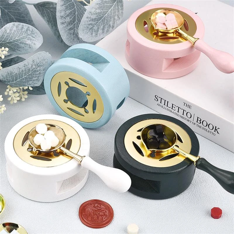 Wax Seal Stamp Set Lacquer Furnace Wax Seal Melting Spoon Rubber Wood ...