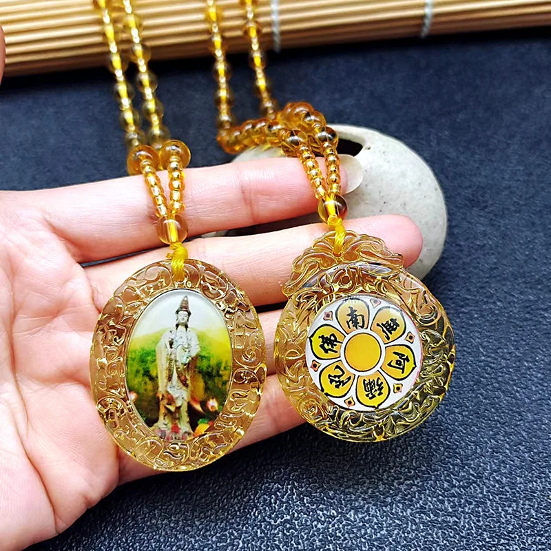 Yellow-Guanyin-Pendant-Necklace-Chinese-Style-Buddhist-Great-Compassion ...