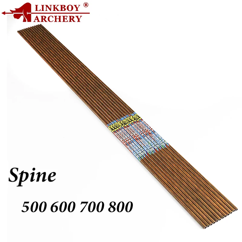 6/12pcs Linkboy Archery Wood Skin Id4.2mm Carbon Arrows Shaft 30inch ...