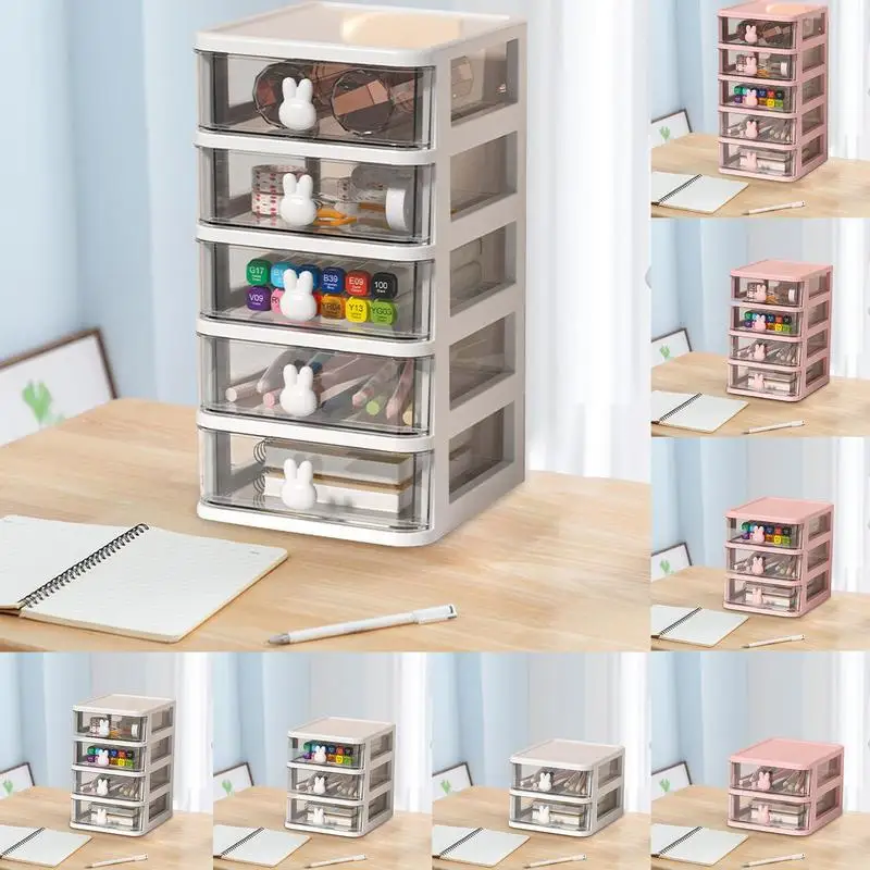 Organizador de escritorio pequeño transparente con cajones para ...