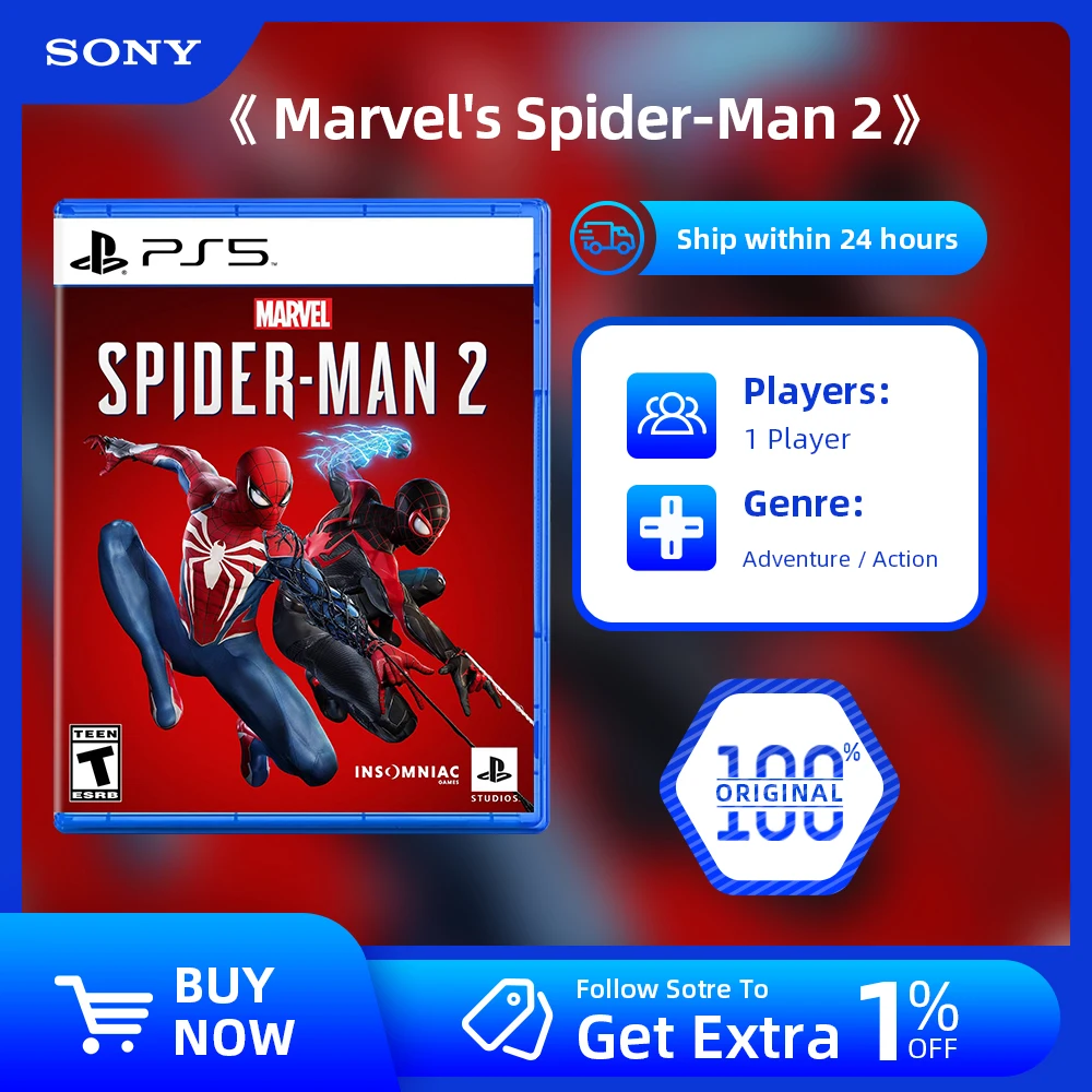 Sony-PlayStation-5-PS5-Game-Deals-Marvel-s-Spider-Man-2-100-Official ...