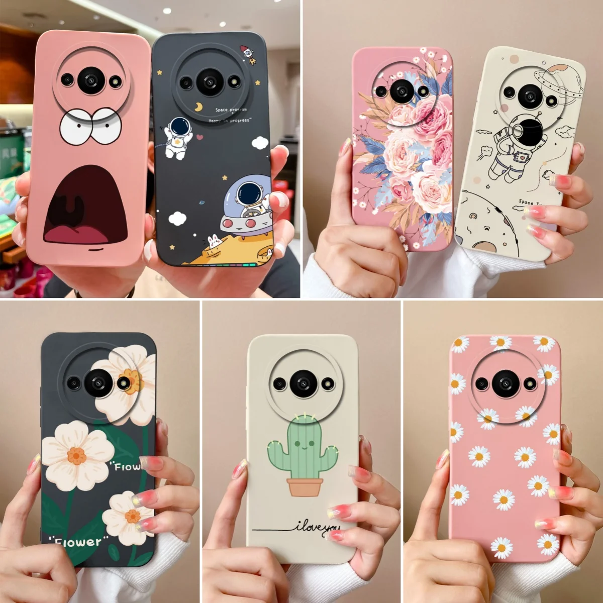 Case-For-Redmi-A3-4G-Flower-Soft-Lightweight-Stylish-Liquid-Silicone ...