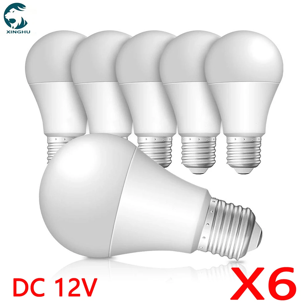6pcs/lot Dc 12v Led Bulb E27 Lamps 3w 5w 7w 9w 12w 15w Bombilla For Solar Led Light Bulbs 12 ...