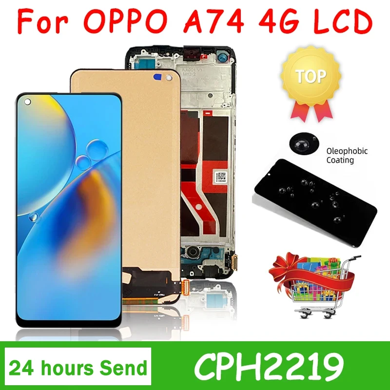 6-43-Original-AMOLED-For-OPPO-A74-4G-CPH2219-LCD-Touch-Screen-Digitizer ...