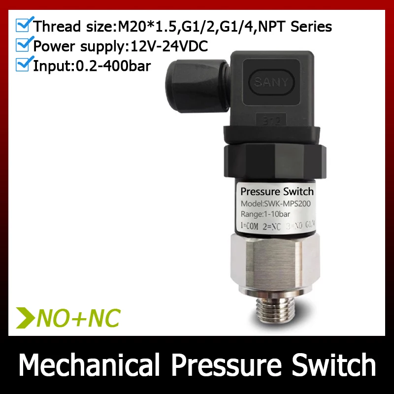 Pressure Switch Mechanical Adjustable Water Pump Pneumatic Hydraulic ...