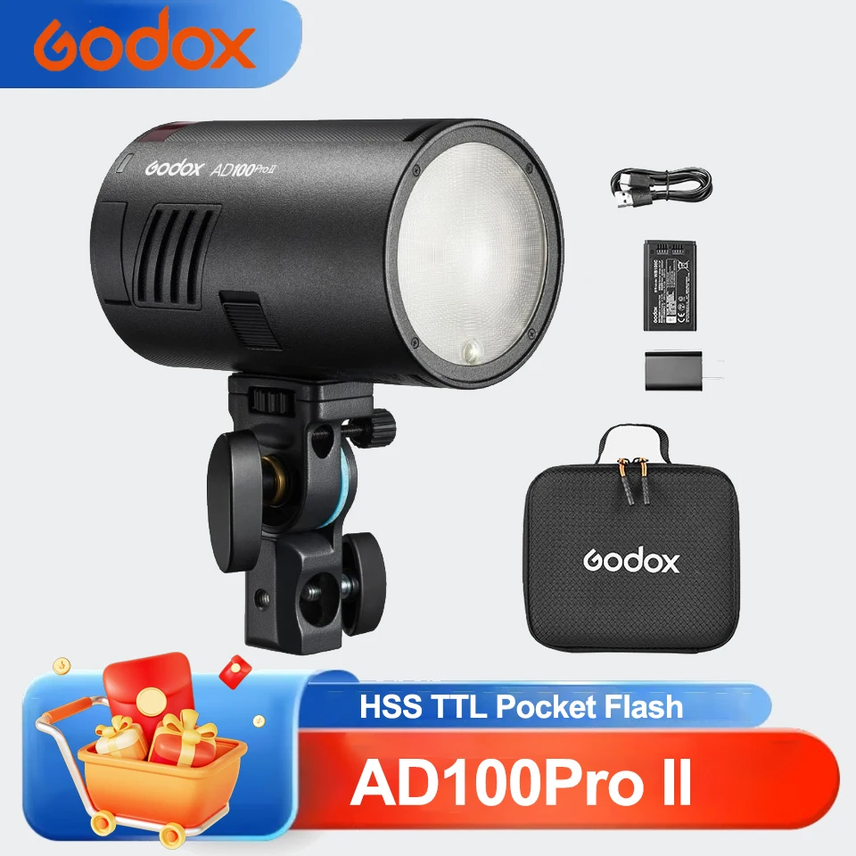 Godox AD100Pro II HSS TTL 100w HD Color Screen Pocket Flash1.5S ...