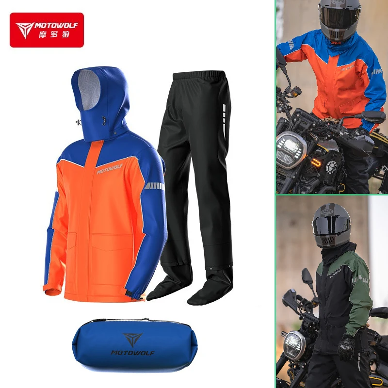 MOTOWOLF Motorcycle Rain Gear For Men & Women Waterproof Rain Suit ...