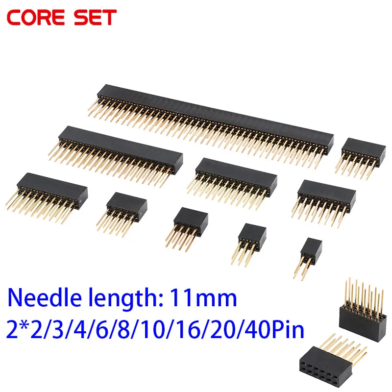 Dupla-linha-f-mea-pinos-longos-PCB-Board-Pin-Header-conector-de-soquete ...