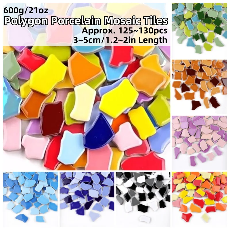 600g-21oz-Approx-125-130pcs-Polygon-Porcelain-Mosaic-Tiles-3-5cm-1-2 ...