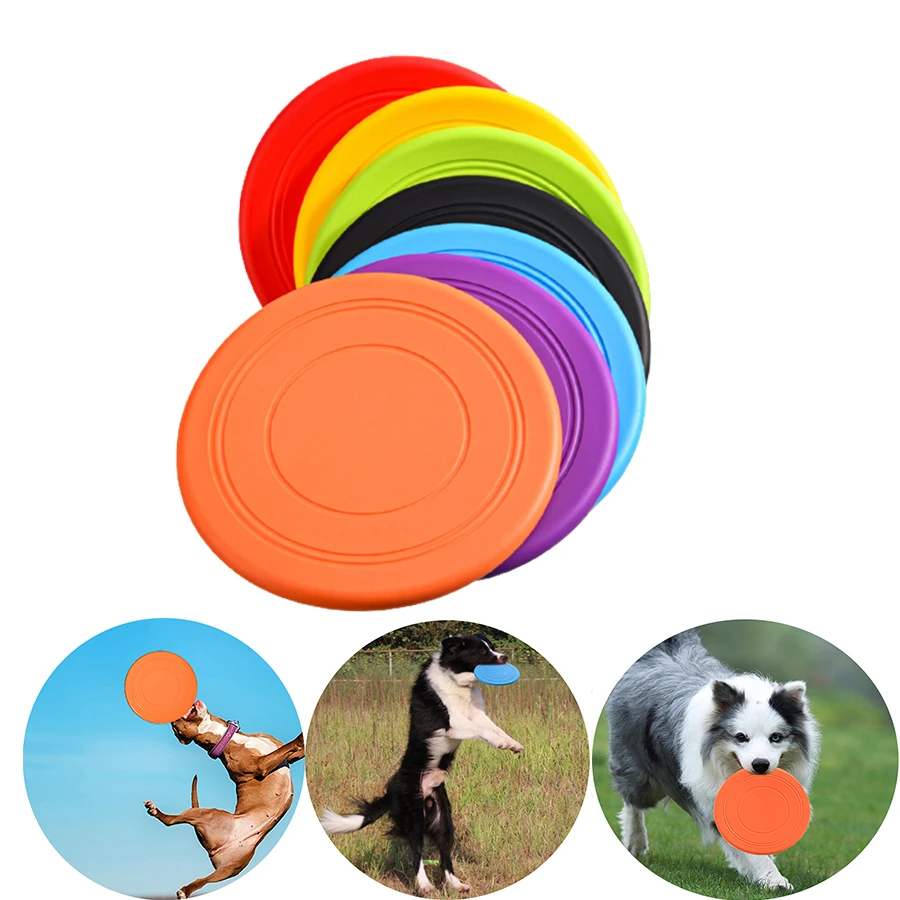 Dog Flying Discs Pet Dog Rubber Disks Toys UFO Training Flying Saucer ...