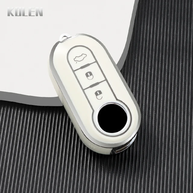 TPU Car Folding Key Case Cover Shell Fob For FIAT 500 Ducato panda ...