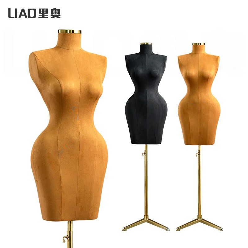 Extra-Large Velvet Brown Women Mannequin BBL femmes Half Body Big Hips ...