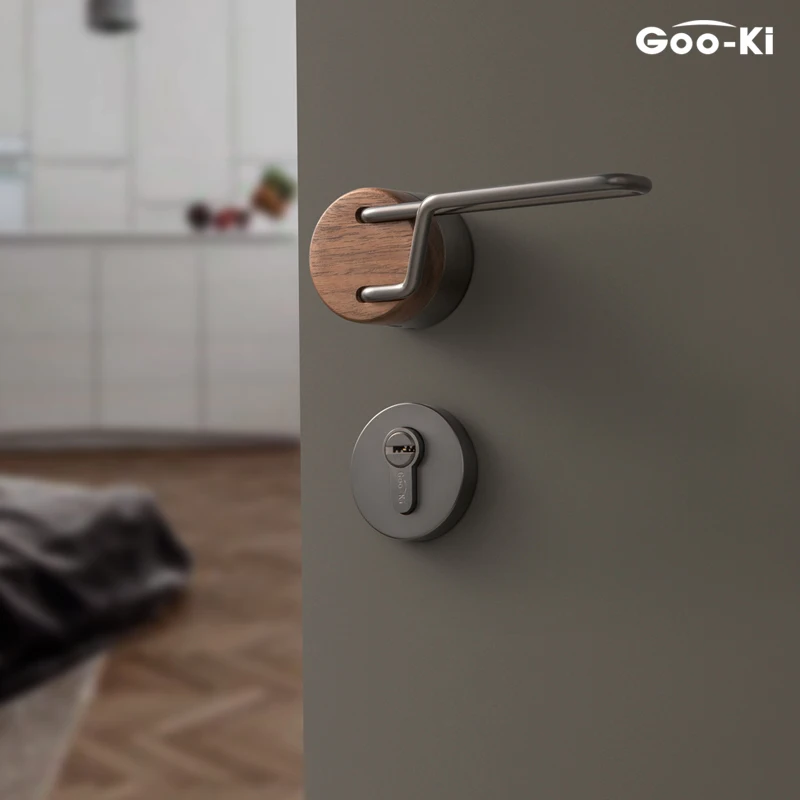 Goo-ki Original Design Black Walnut Door Lock For Bedroom Door Lock ...