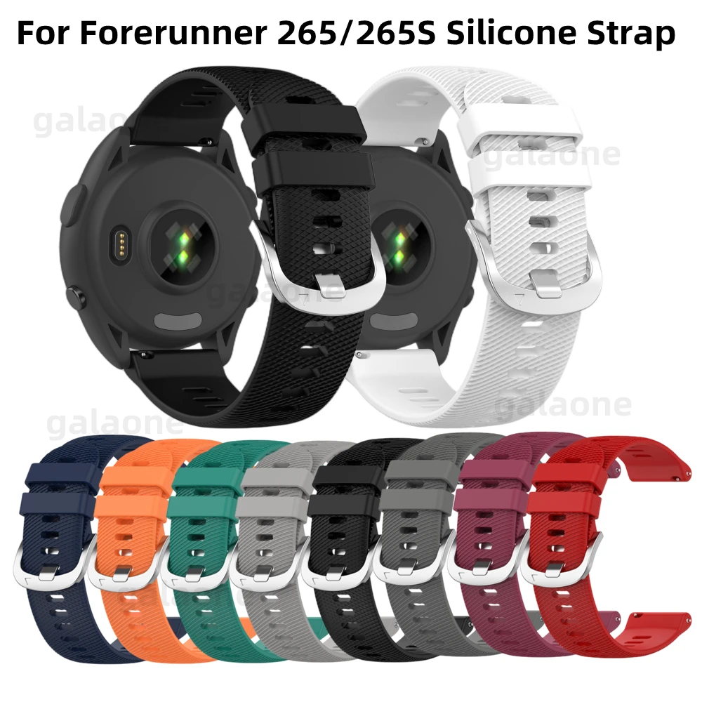 18 20 22mm Silicone Band Strap for Garmin Forerunner 265/265S Original ...