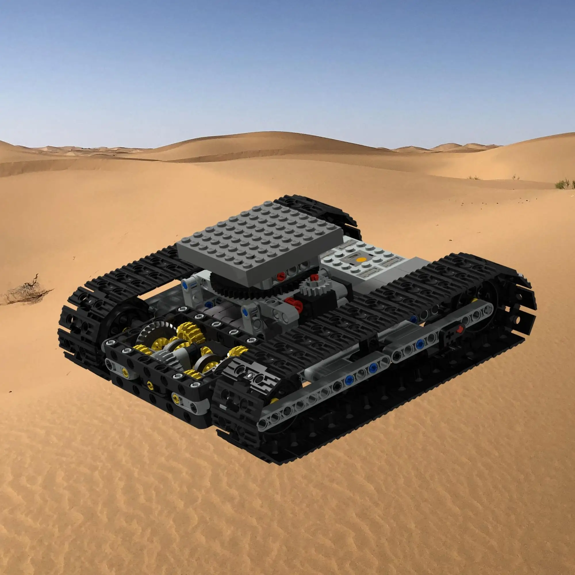 Tracked-Chassis-Gearbox-Technical-Building-Block-Parts-MOC-Tank ...