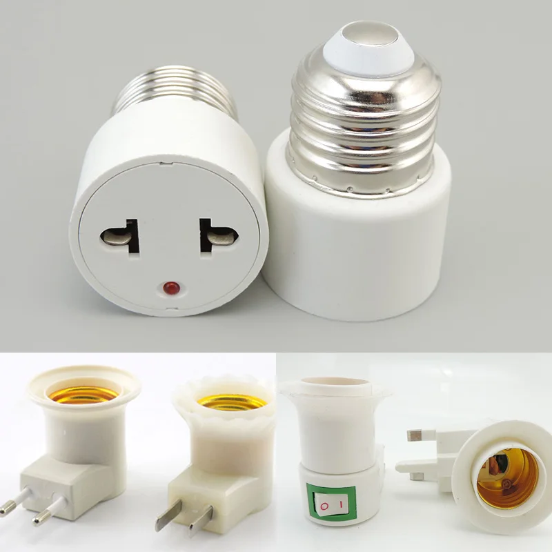 220v-E27-Lamp-Bulb-base-holder-Socket-to-US-EU-Plug-Bulb-Holder-Light ...