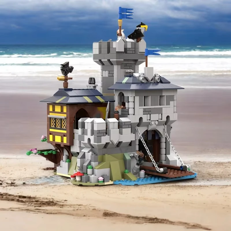 1057PCS MOC medieval castle building knight outpost model assembly ...
