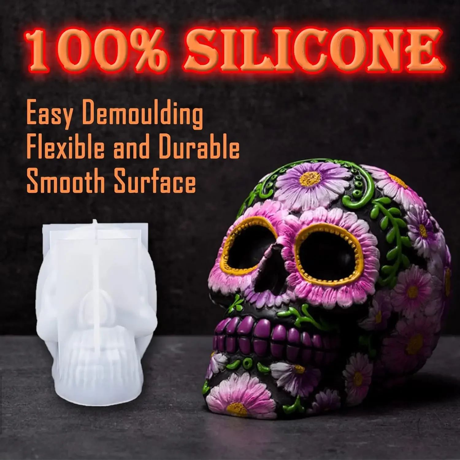 3D-Skull-Mold-for-Resin-Skull-Epoxy-Resin-Mold-Easy-Demolding-for ...