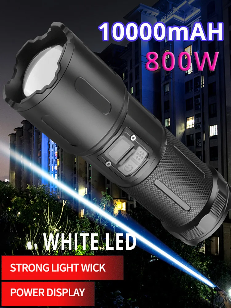 5000-Meters-Long-Shot-LED-Flashlight-800W-White-Light-Torch-USB-C ...