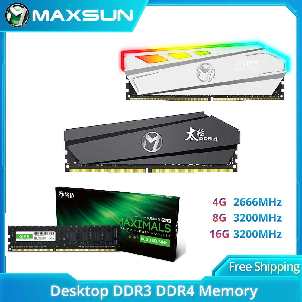 Memória Ddr3 Da Memória De Maxsun Ram Ddr4 4gb 8gb 16gb 1600 2666 ...